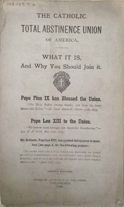 Temperance Movement – Catholic Historical Research Center of the ...